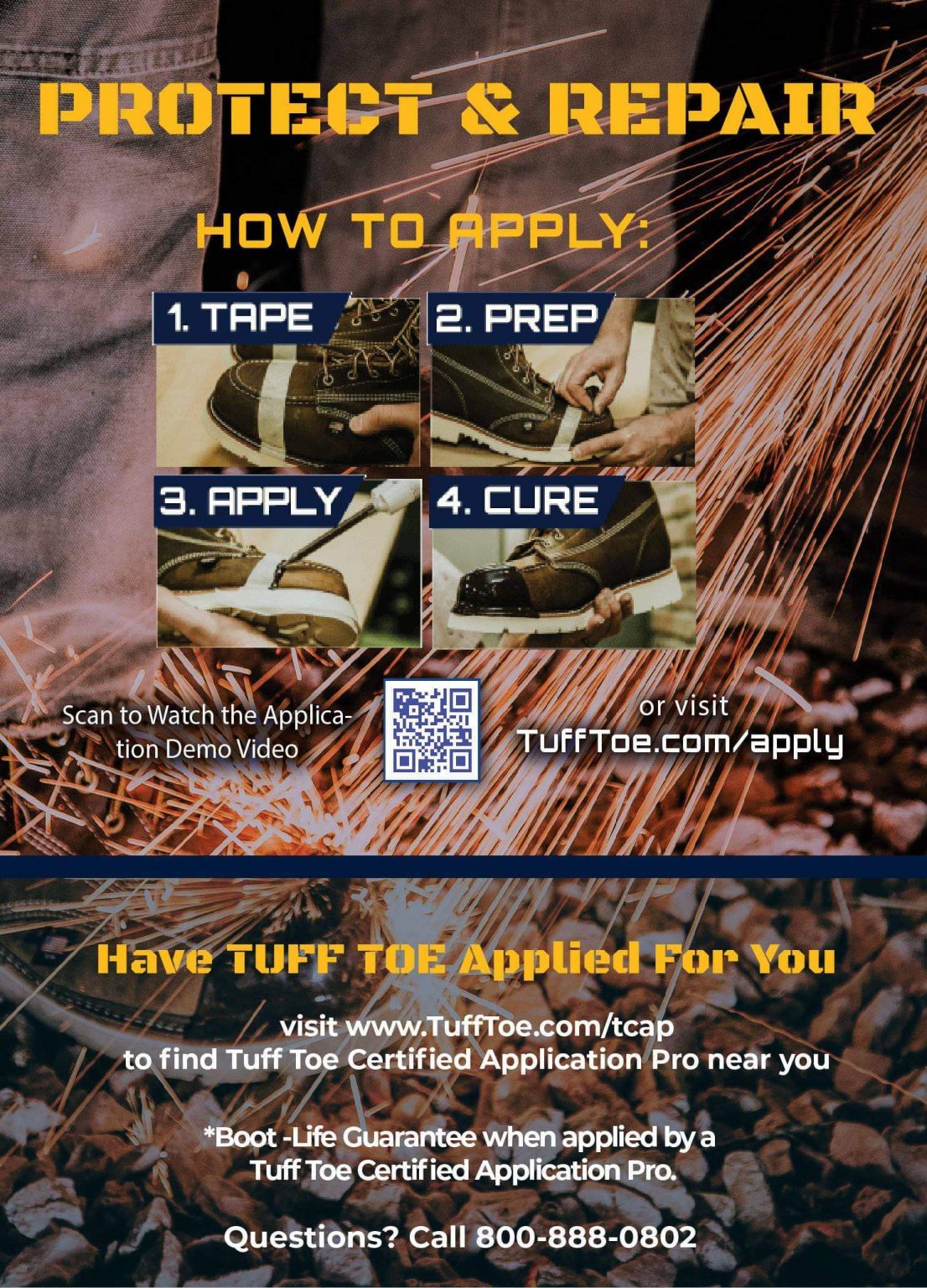 TUFF TOE BOOTS v2: Work Boot Toe Guards & Boot Saver Protection - Tuff Toe